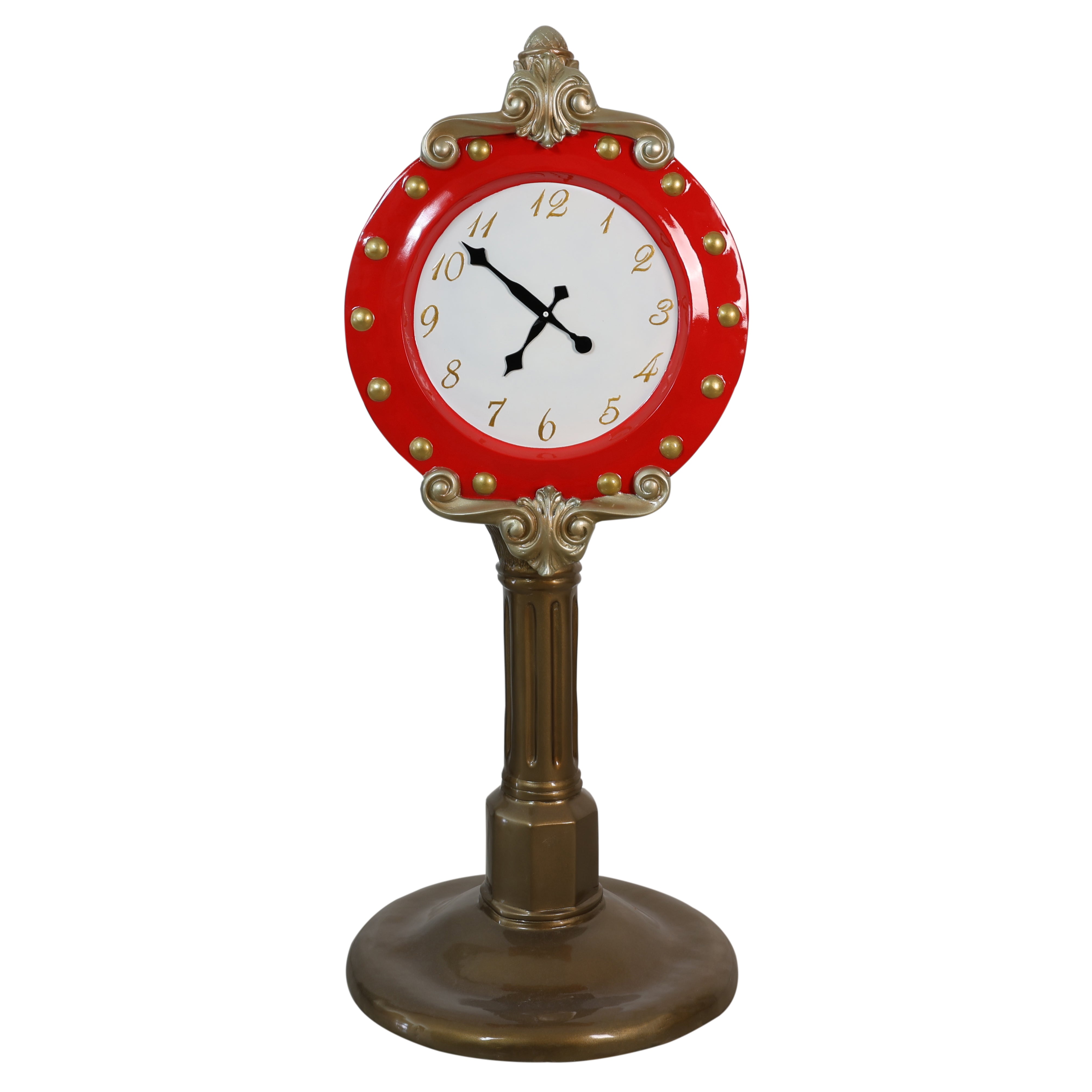 Santa Clock (Gold/Red) - Christmas Props – Universal Statues LLC