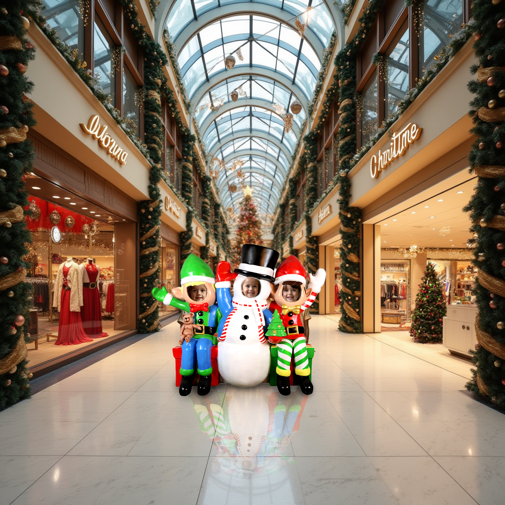 Snowman and Friends Photo Op - Christmas Interactive Statues ...