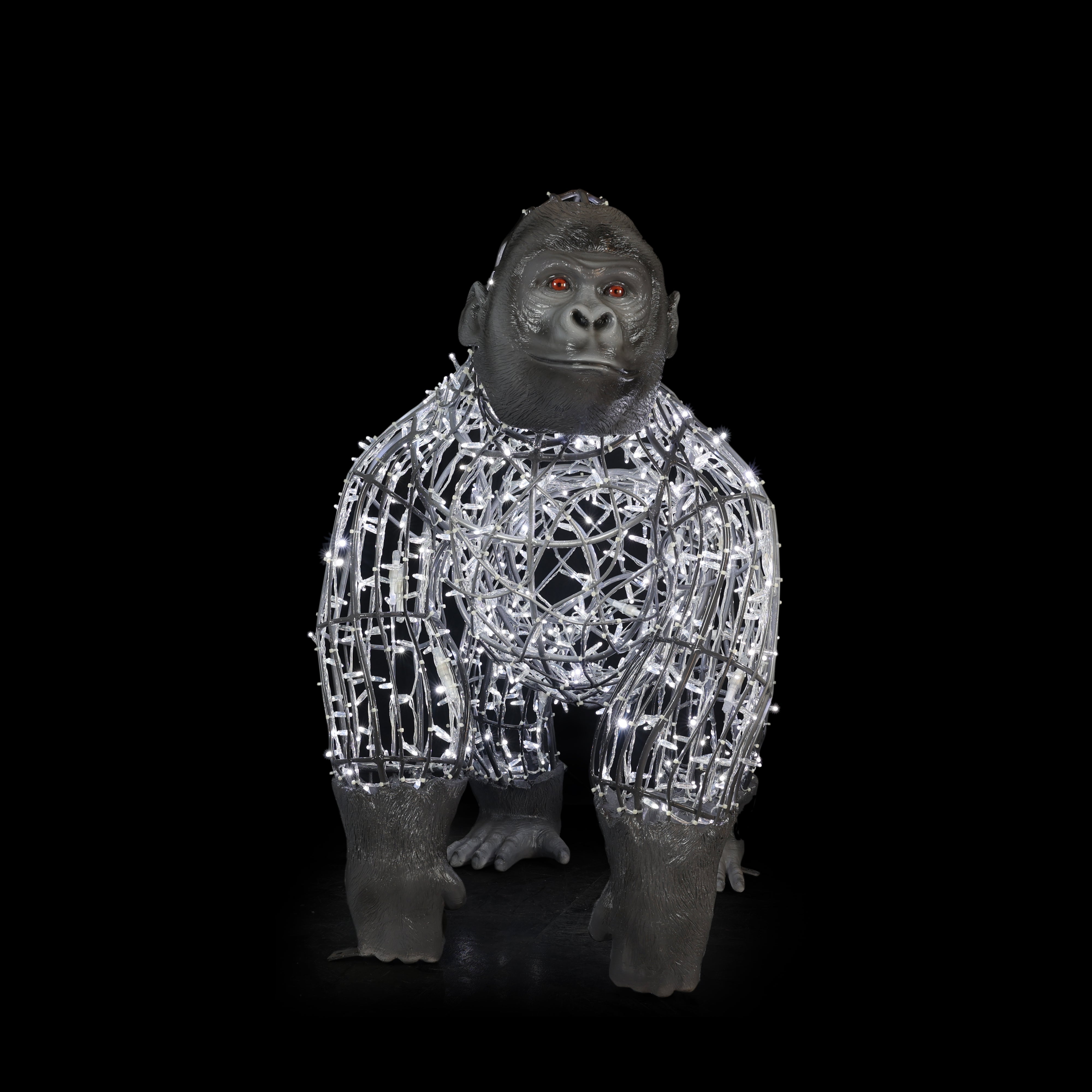 Gorilla - Cold White - Floor standing – Universal Statues LLC
