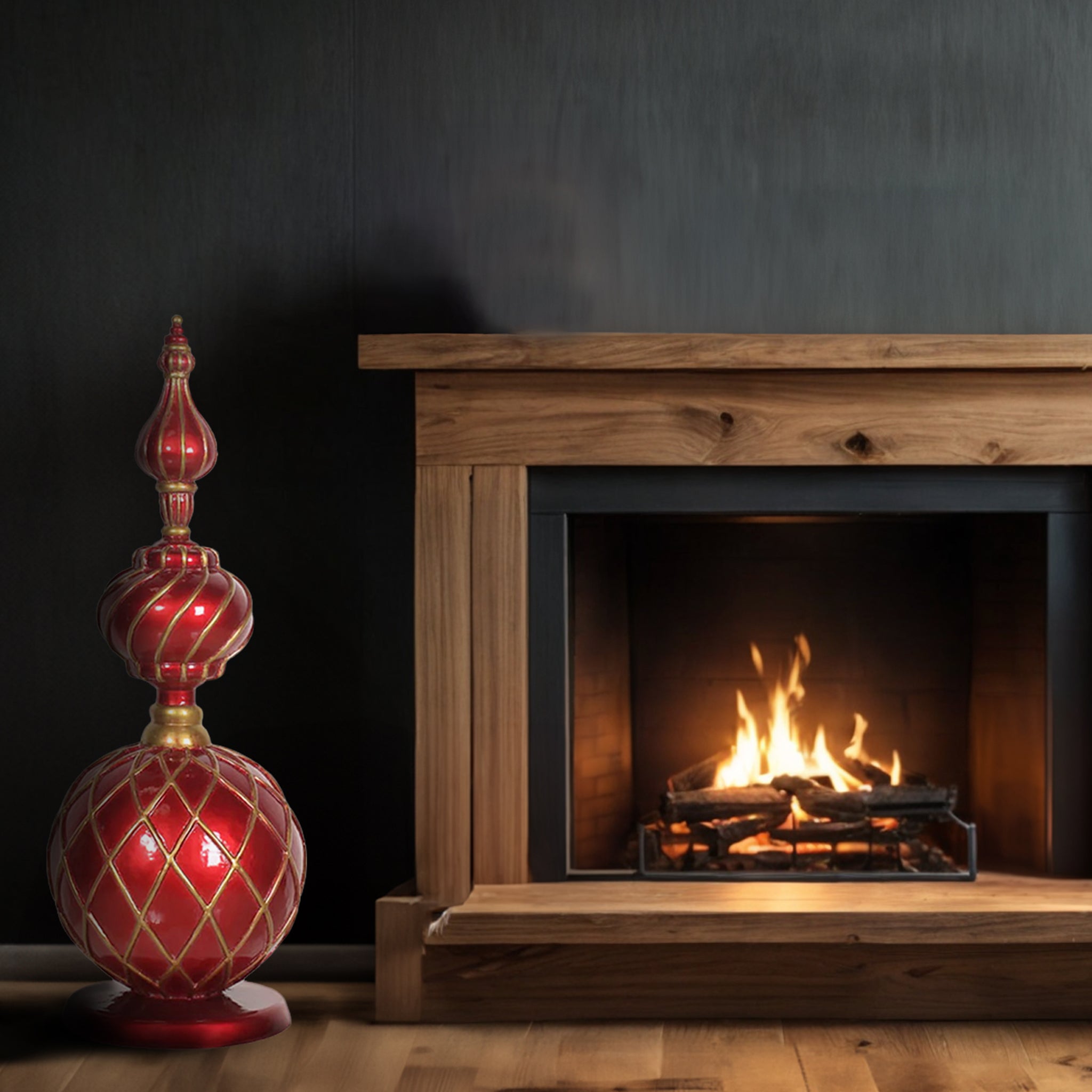 Finial Red/Gold - Retail Christmas Display – Universal Statues LLC