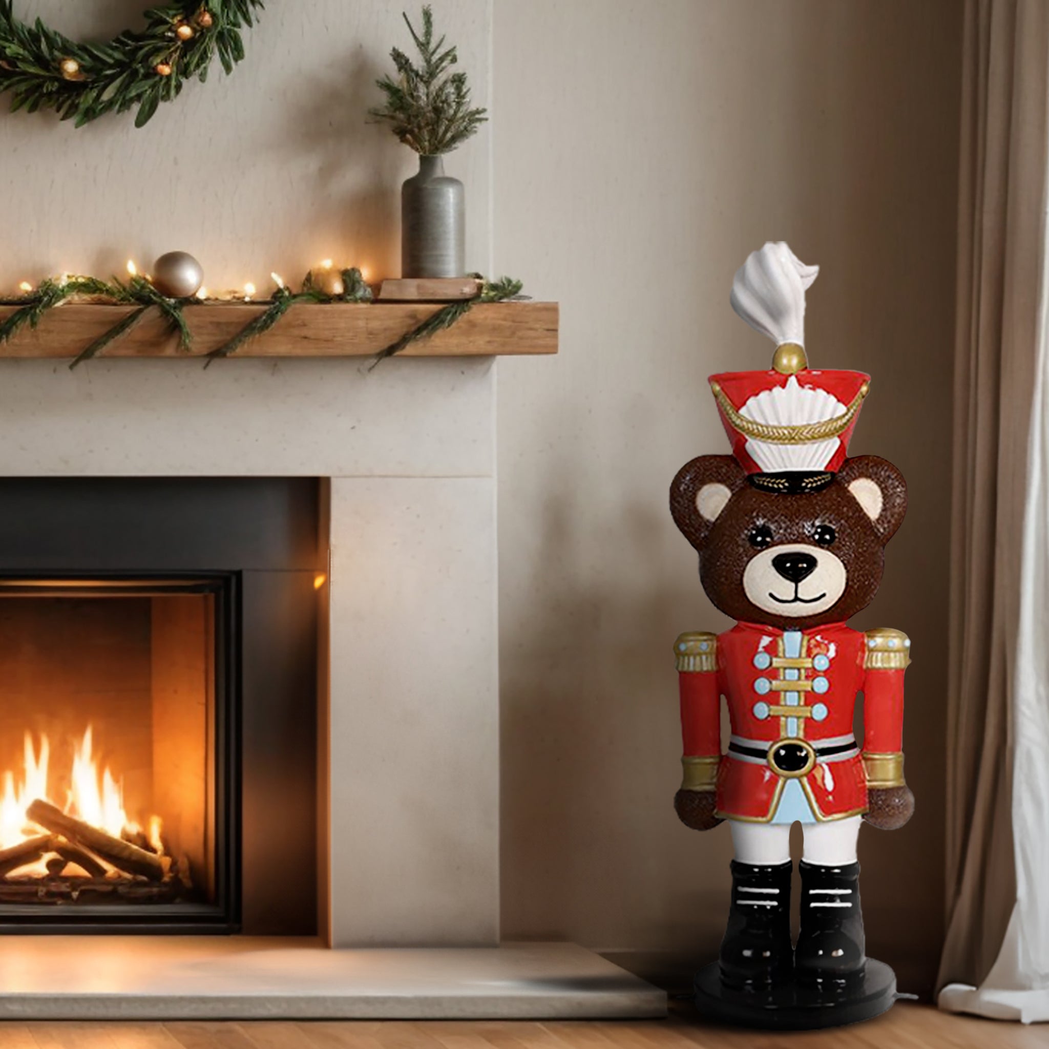 4 ft Classic Christmas Teddy Bear Nutcracker | Universal Statues LLC