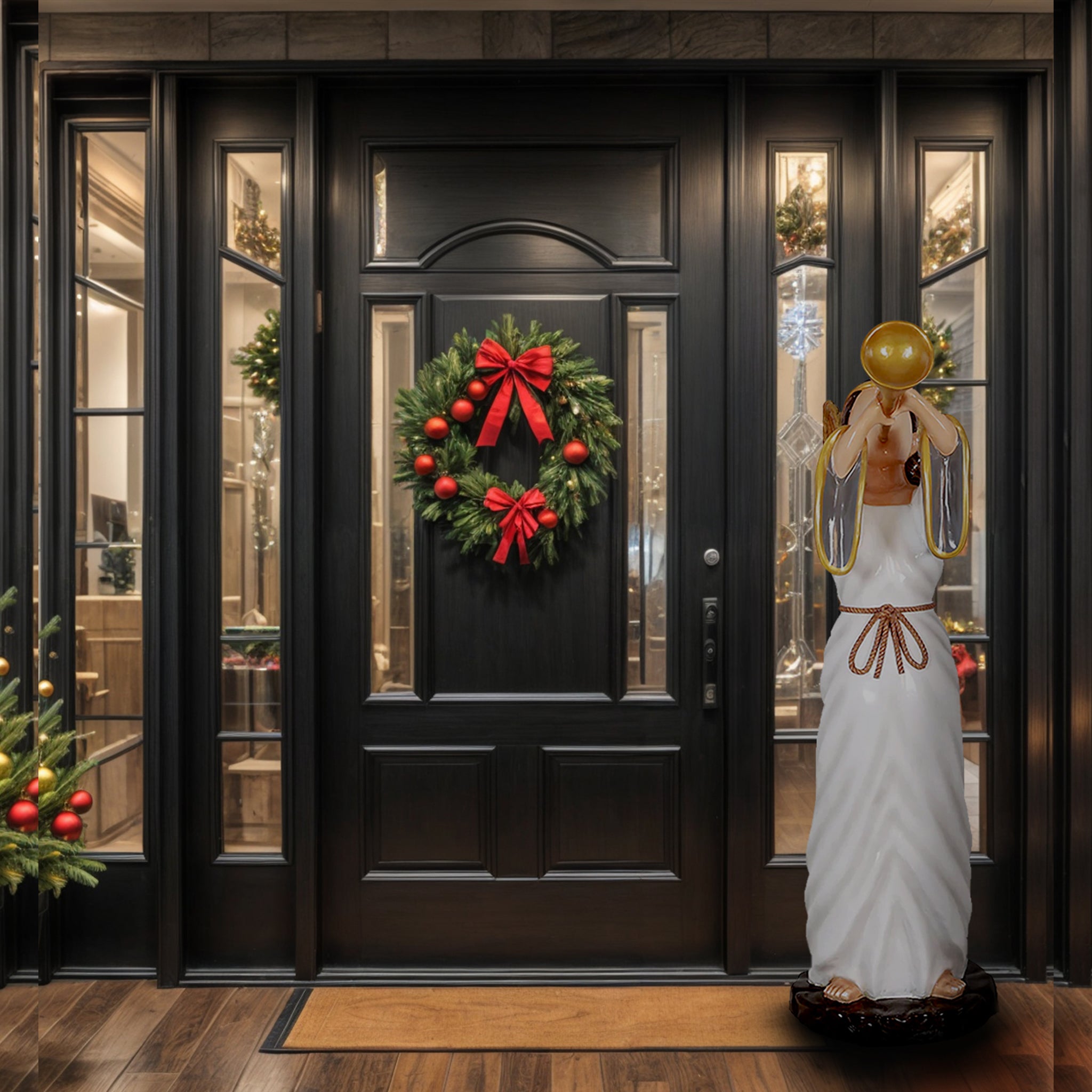 73" Angel with Trumpet for Christmas Statue | Universal Statues LLC