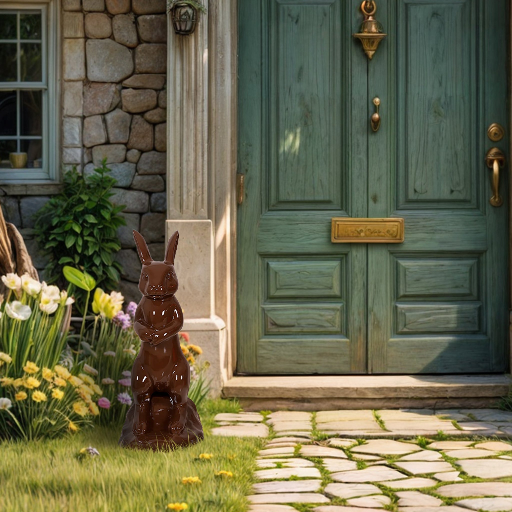 Chocolate Bunny Standing Statue - Fancy Easter Decorations – Universal ...